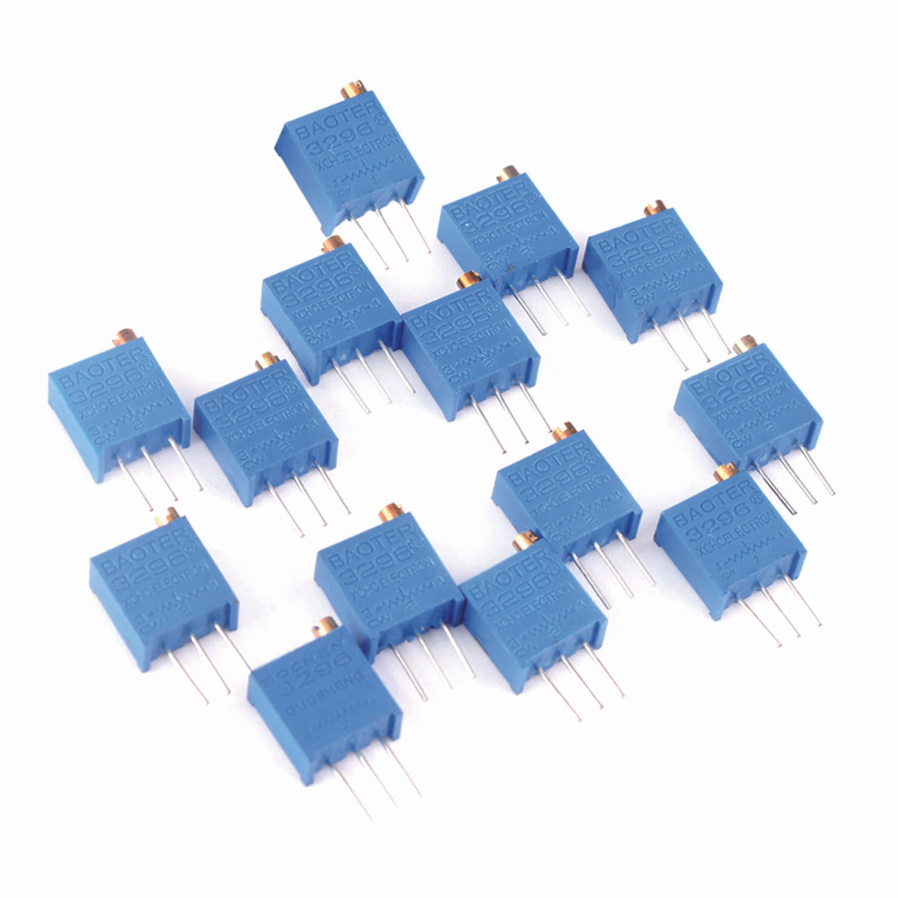 3296W Potentiometer 3 Pins Multiturn Trimmer Potentiometers Adjustable ...