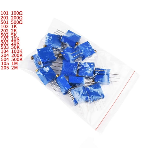3296W Potentiometer 3 Pins Multiturn Trimmer Potentiometers Adjustable ...