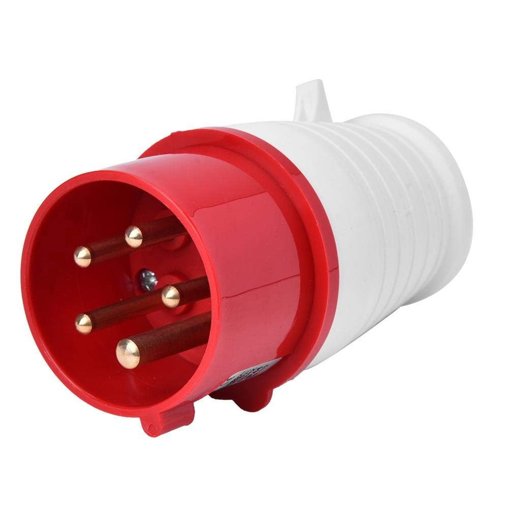 32A 5 Pin 415V Wall Mounted Inlet Plug Male+Femle Red 3 Phase ...