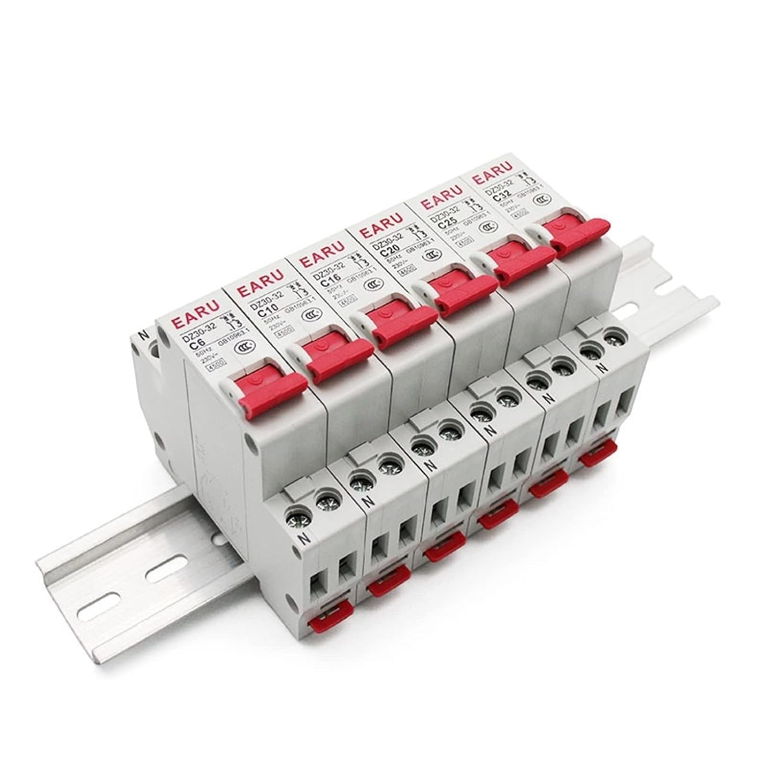 32A DZ30-32 DPN 1P+N Circuit Breaker MCB Din Rail Mounting Cutout ...