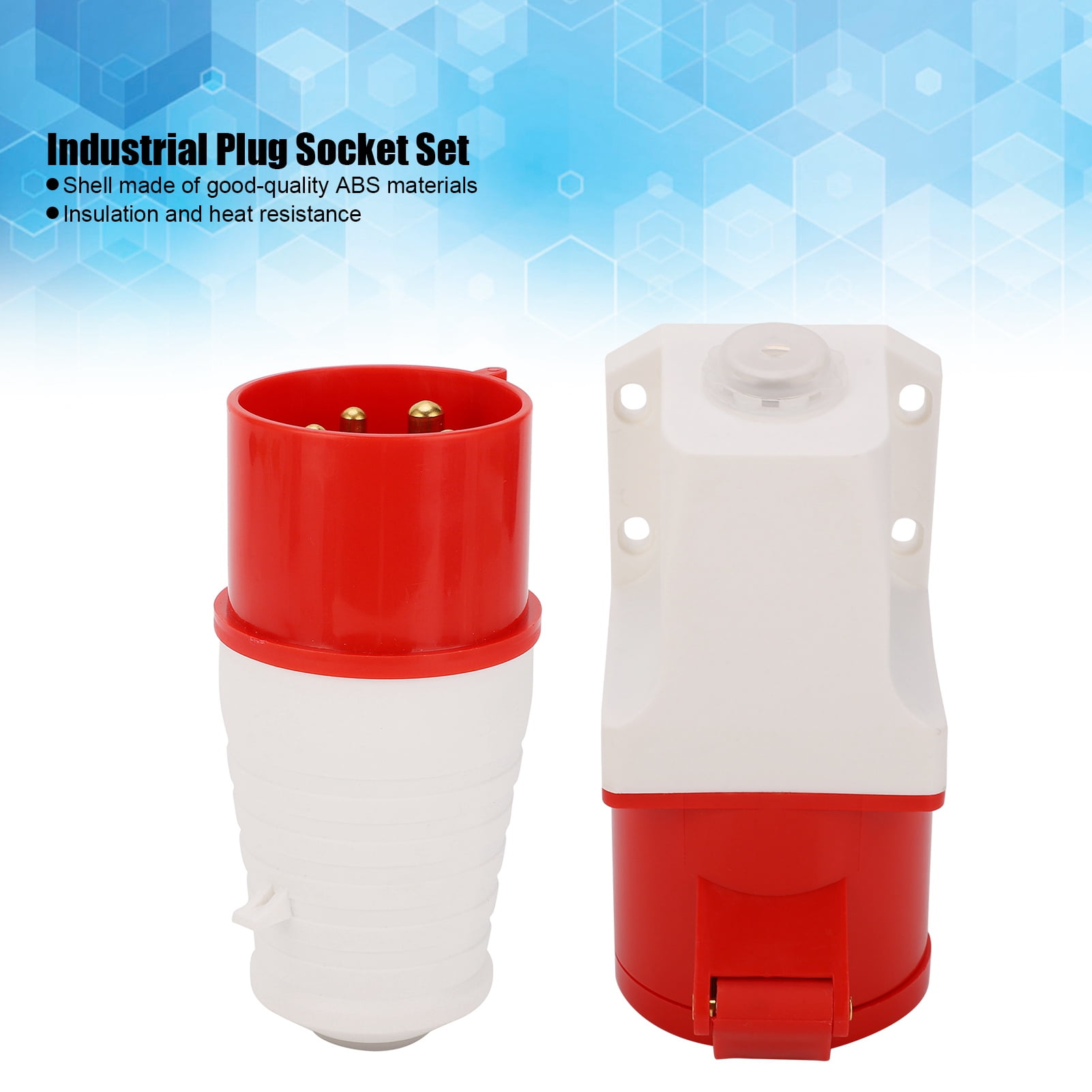 32AMP 5-Pin 3P+N+E Waterproof Plug Connector Set for Industrial Use - 3 ...