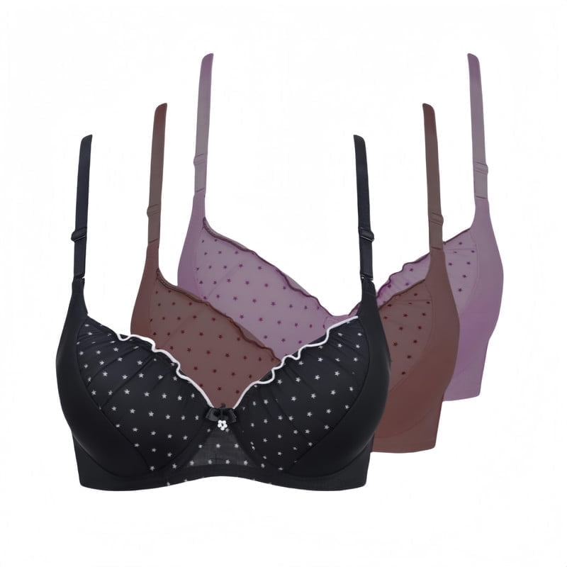 32B Bras for Women 3 Pack Underwire Push Up Bra Pack Padded Contour ...