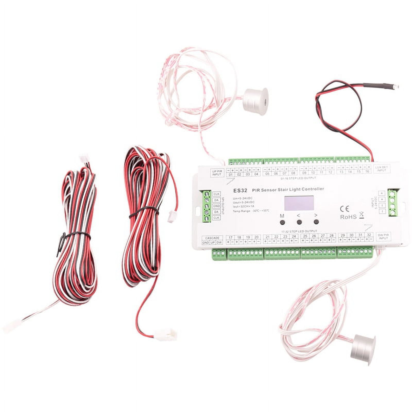 32CH ES32 PIR Sensor Stair Light Controller Human Body Infrared Inductive Switch Stair Lamp ...