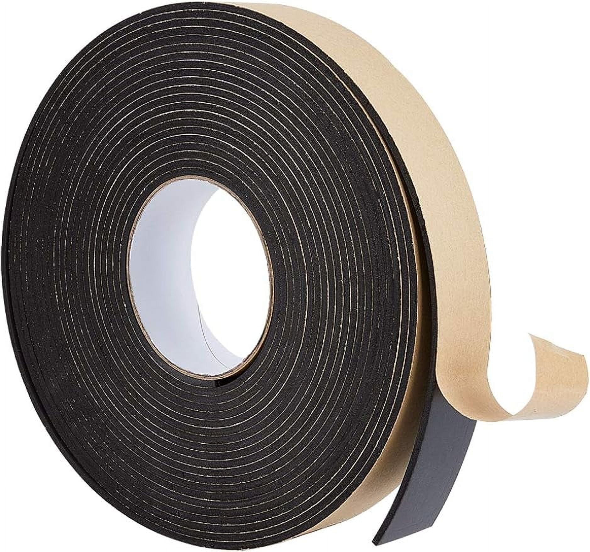 32FT Self Adhesive Foam Strip Black Single Sided Weather Stripping Foam ...