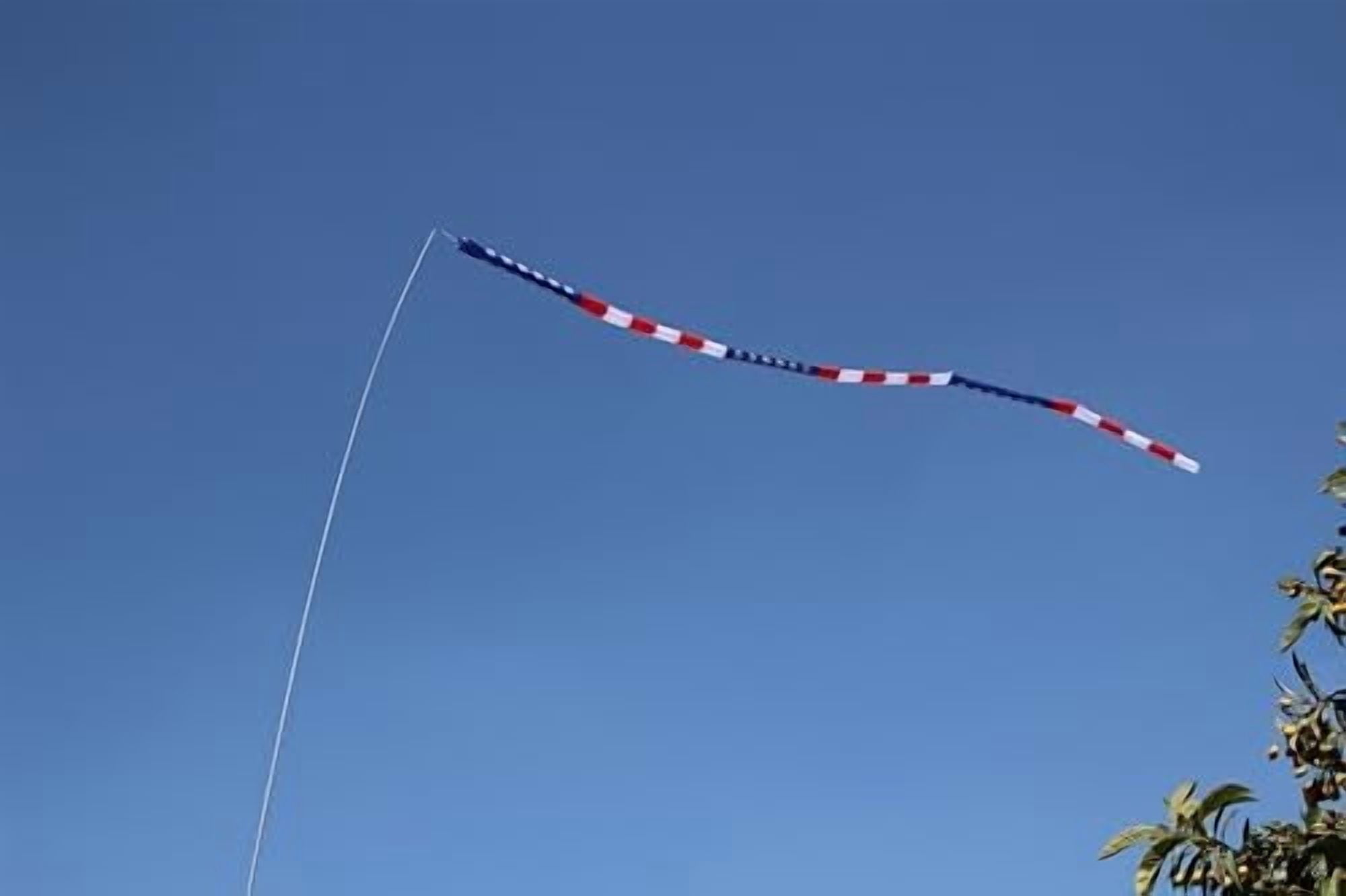 32FT Telescoping WindSock Pole with (USA Flag Windsock Tube 20' Long ...