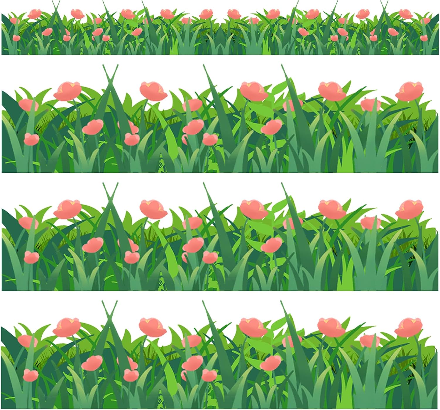 32Ft Roll of Custom Outdoor Wall Bulletin Board Border, Green Grass ...