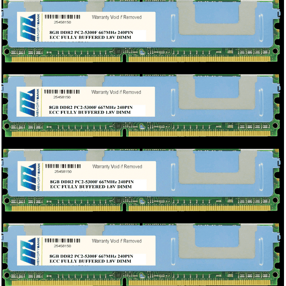 32GB 4 x 8GB ECC FULLY BUFFERED PC2-5300 DIMM DDR2 667 MHz FB Server ...