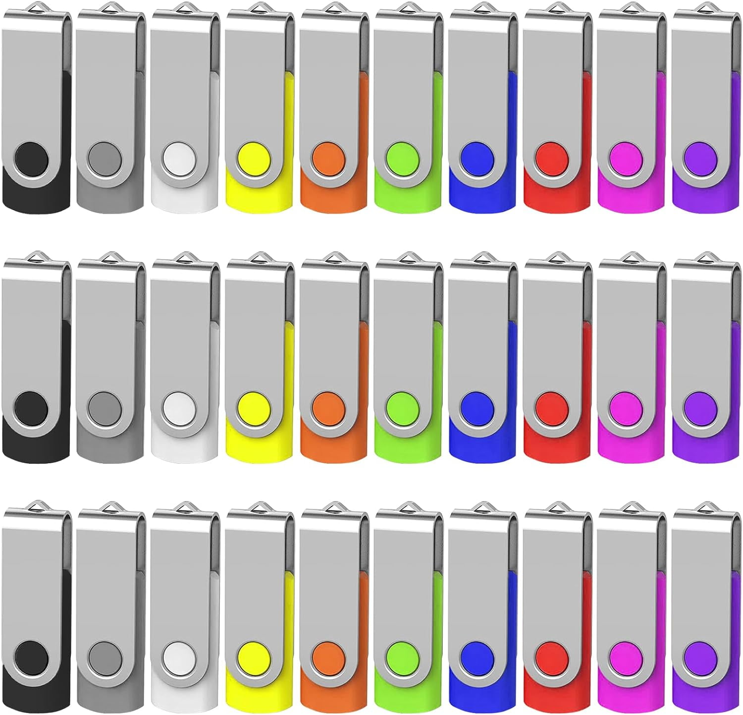 32GB 50Pack Flash Drive, Bulk USB 2.0 Memory Stick Thumb Drives(32GB 50 ...