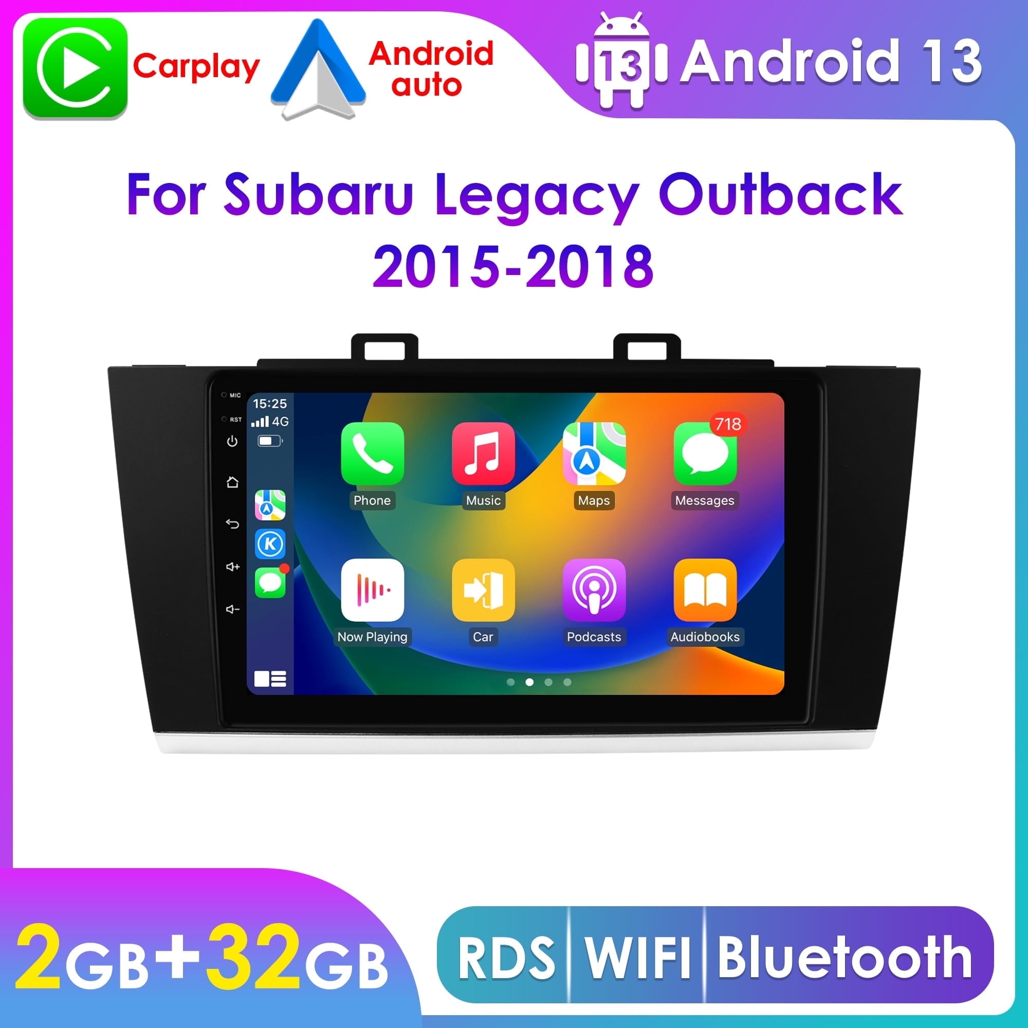 32GB Android 13 Apple Carplay Bluetooth 9" Touch Screen Car Stereo ...