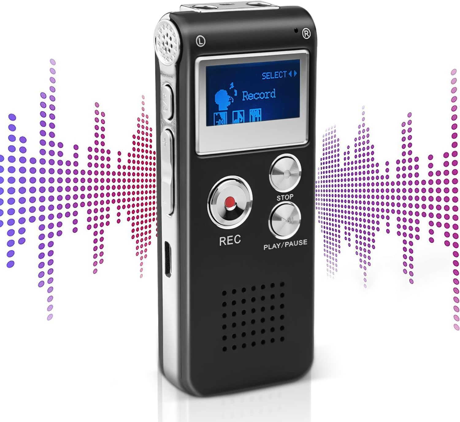 32GB Digital Voice Recorder, USB Rechargeable Audio Device with ...