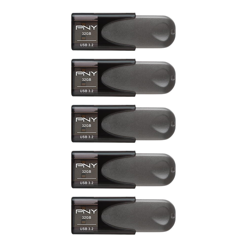 PNY 32GB Elite Turbo Attaché 4 USB 3.2 Flash Drive 5-Pack - Walmart.com