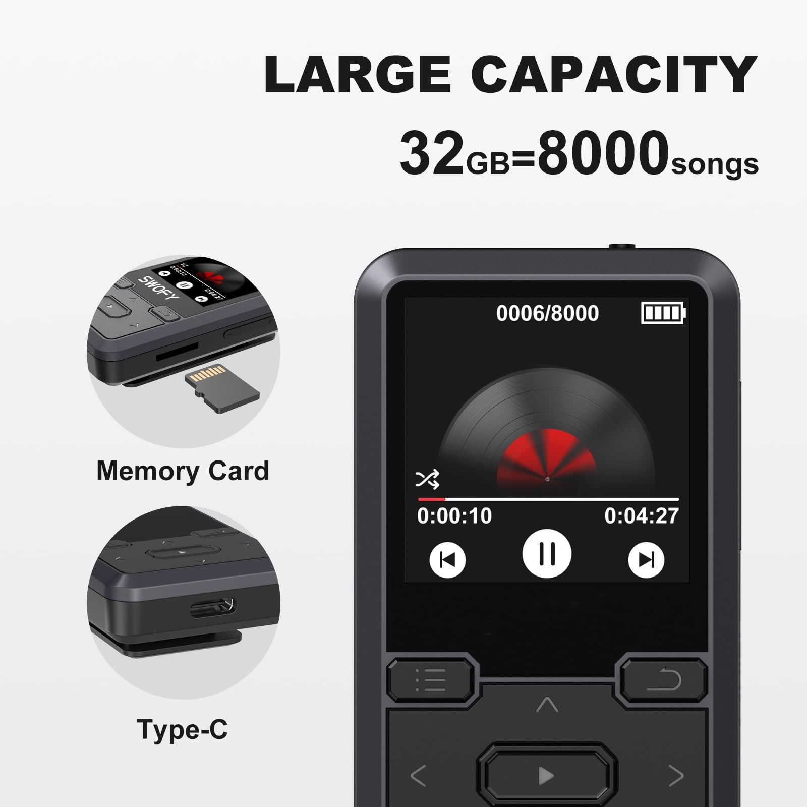 32GB Large Capacity Cr Oss Border Popular Portable Sports Style MP3 ...