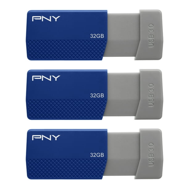 32GB PNY Elite Edge USB 3.0 Flash Drive 3-Pack Blue – Durable Reliable ...