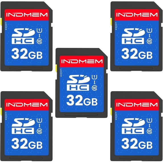 32GB SD Card (5 ) SDHC Flash Memory Cards UHS-I U1 Class 10 Video ...