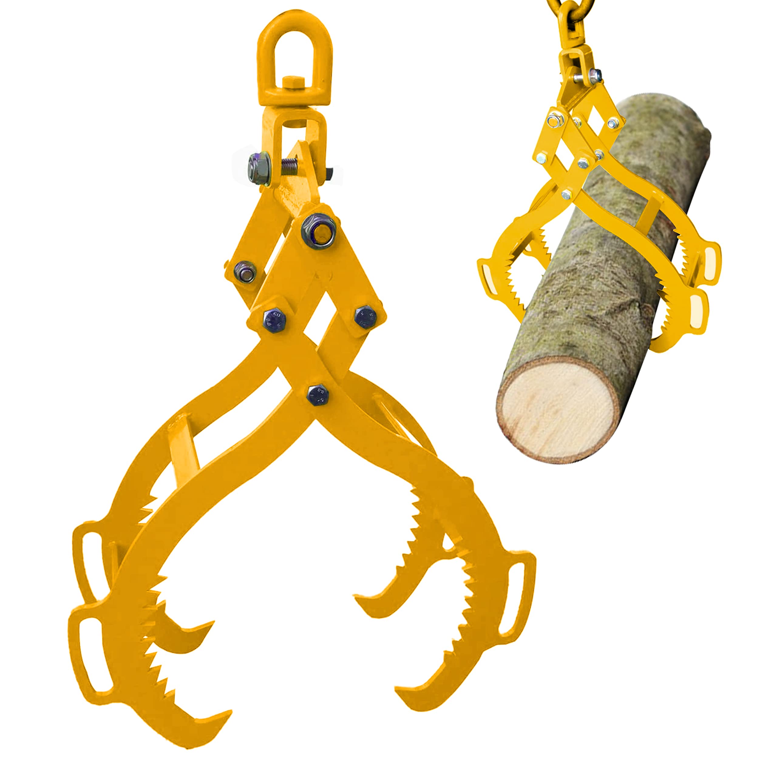 32IN Log Lifting Tongs,Log Grapple,Timber Claw Hook 4 Claw Timber Heavy ...