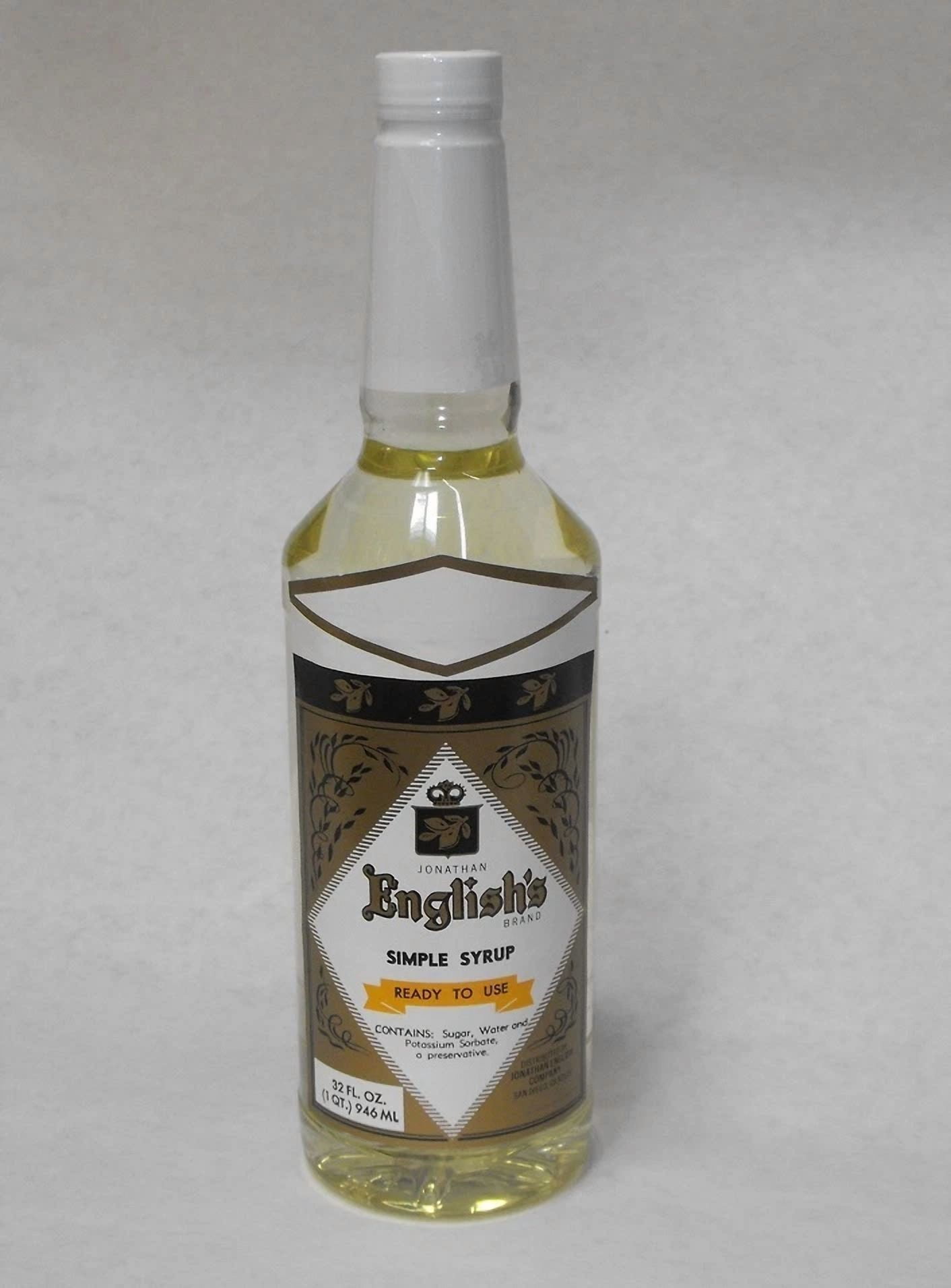 32Oz. (1X) Jonathan English Bar Simple Syrup Liquid Cane Sugar Cocktail ...