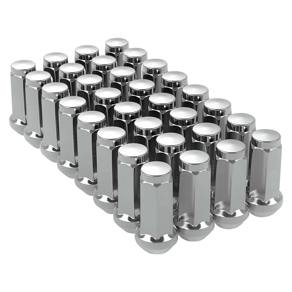 32PC 1.77" TALL CHROME BULGE ACORN LUG NUTS 14X1.5 FIT RAM 2500 3500 ...
