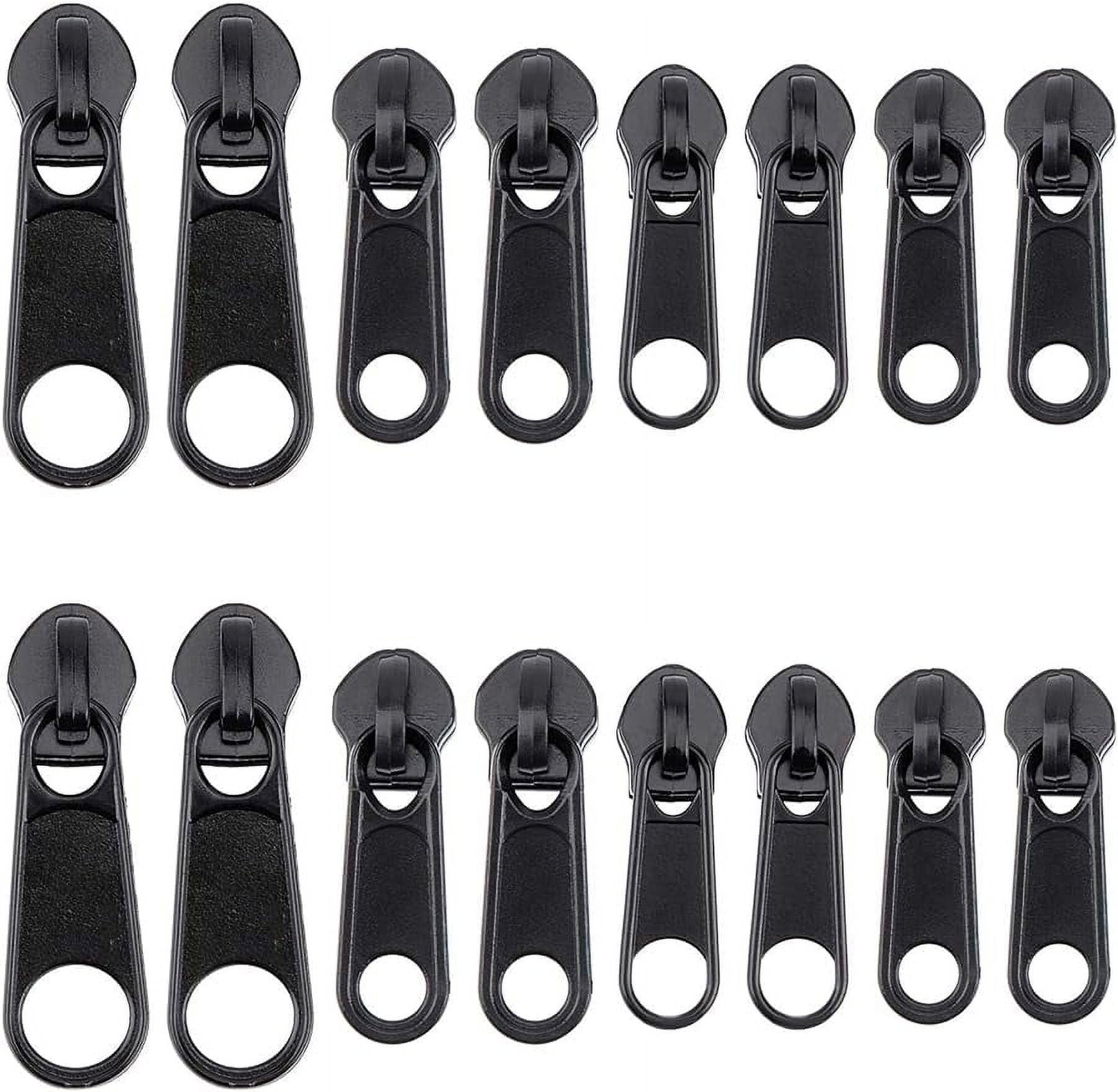 32PCS 4 Sizes #5#8 Fix Zip Puller Replacement Plastic Zipper Slider ...