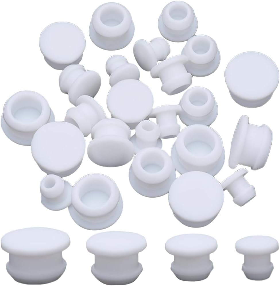 32PCS 4 Sizes White Silicone Stoppers for Salt and Pepper Shakers 15/64 ...