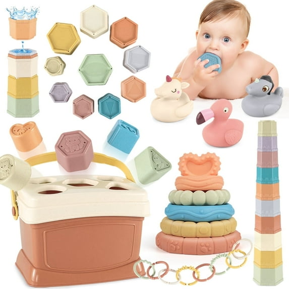 32PCS 6-12-18 Months 5-in-1 Montessori Education Toys ,Baby Stacking ...