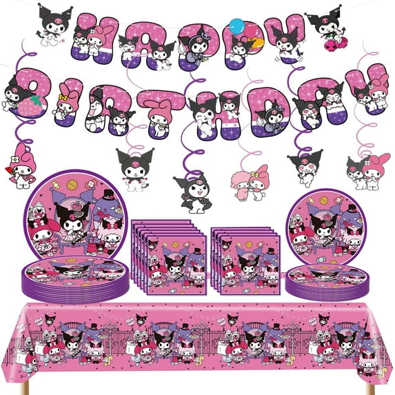 32 Pcs Cartoon Animation Birthday Party Supplies Kit, Cartoon Kitty ...