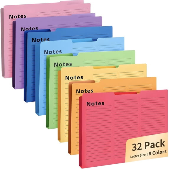 32PCS Colored File Folders, Notes Tabbed File Folders, File folders ...