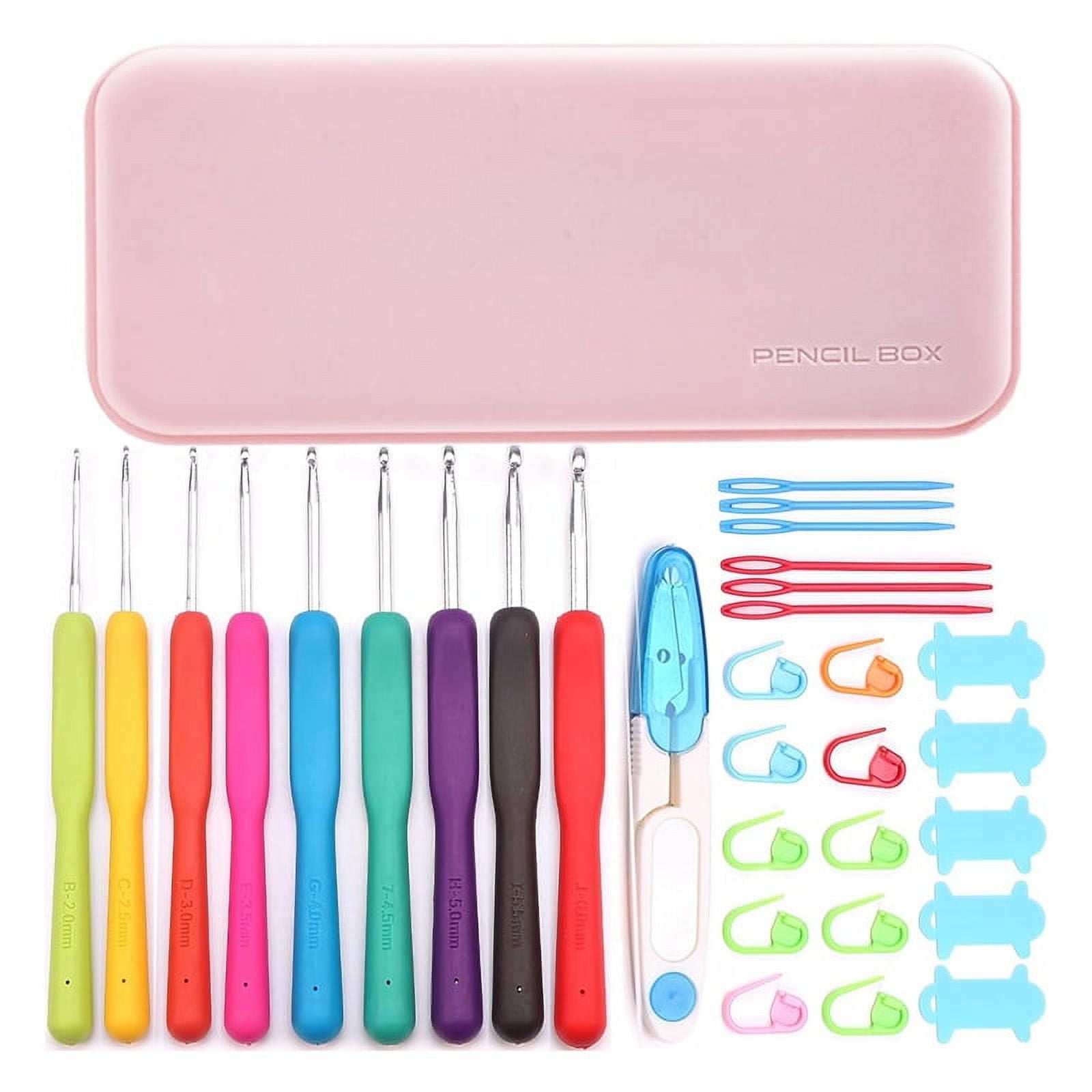 32PCS Crochet Hooks Set, Ergonomic Crochet Hooks with Case for ...