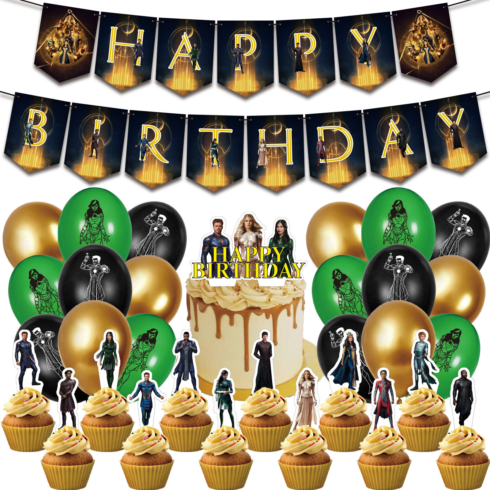 32PCS For Eternals Theme Birthday Party Decorations Set,With 1 Happy ...