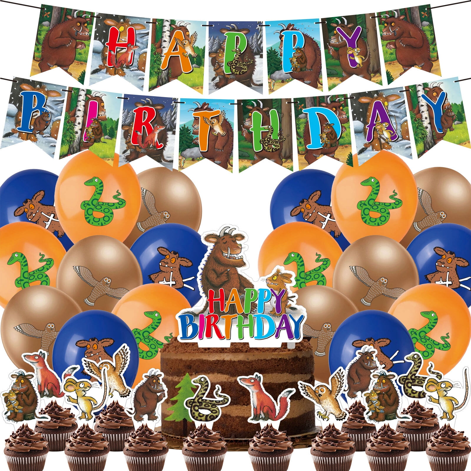 32PCS For The Gruffalo Birthday Party Decorations,With 1 Happy Birthday ...