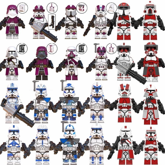 24PCS Galaxy Clone Trooper Minifigure Set – Iconic 1.77in Space Warrior ...