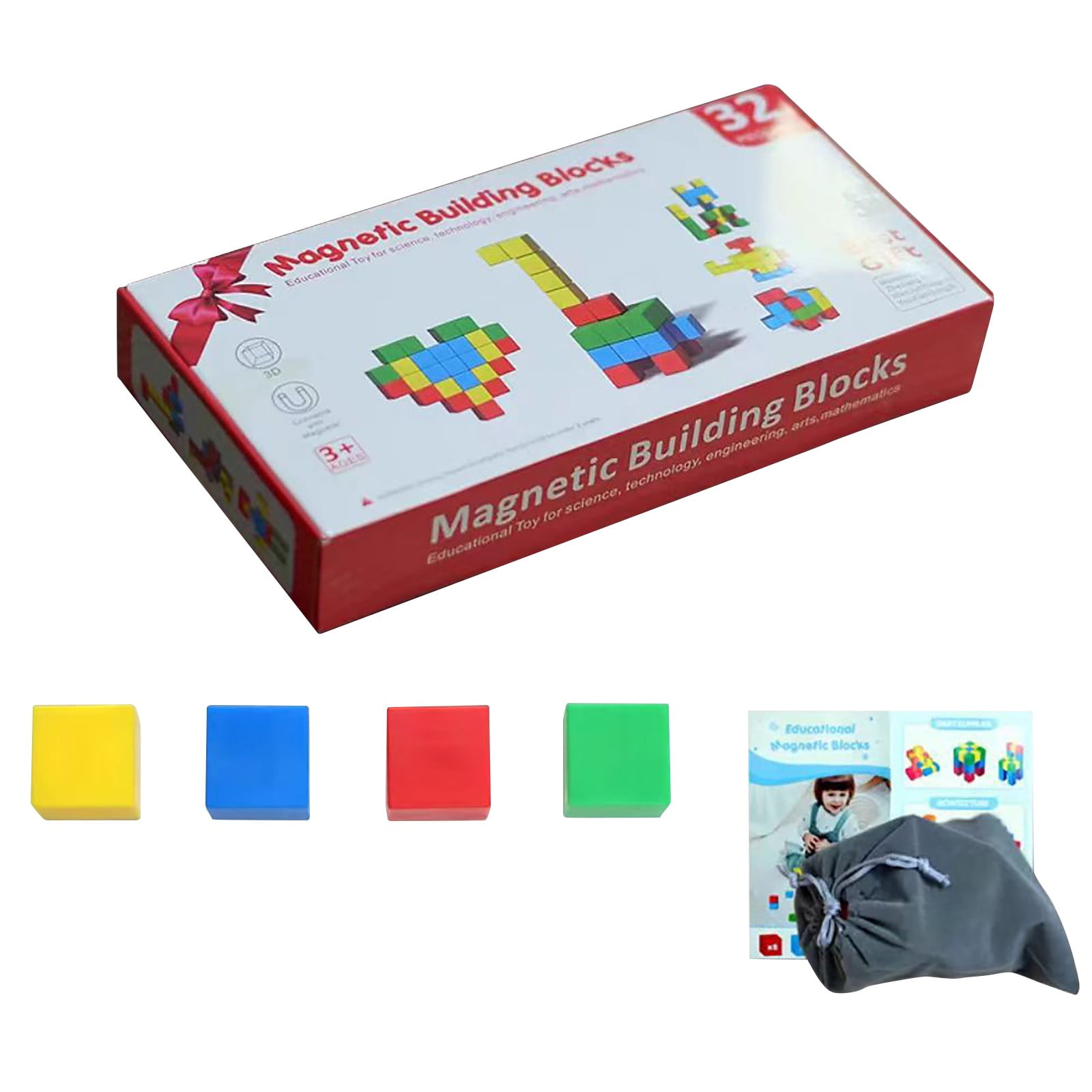 32PCS Magnetic Blocks, Gifts for 3 4 5 6 Year Old, Magnet Building ...