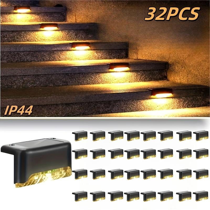 32PCS Solar Step Lights with Light Source Sensing for Outdoor ...