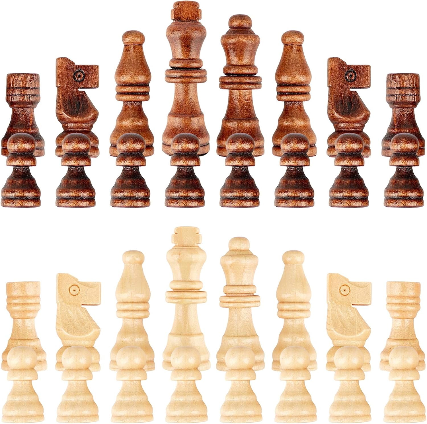 32PCS Wooden Chess Pieces Only International Tournament Wooden Chess ...