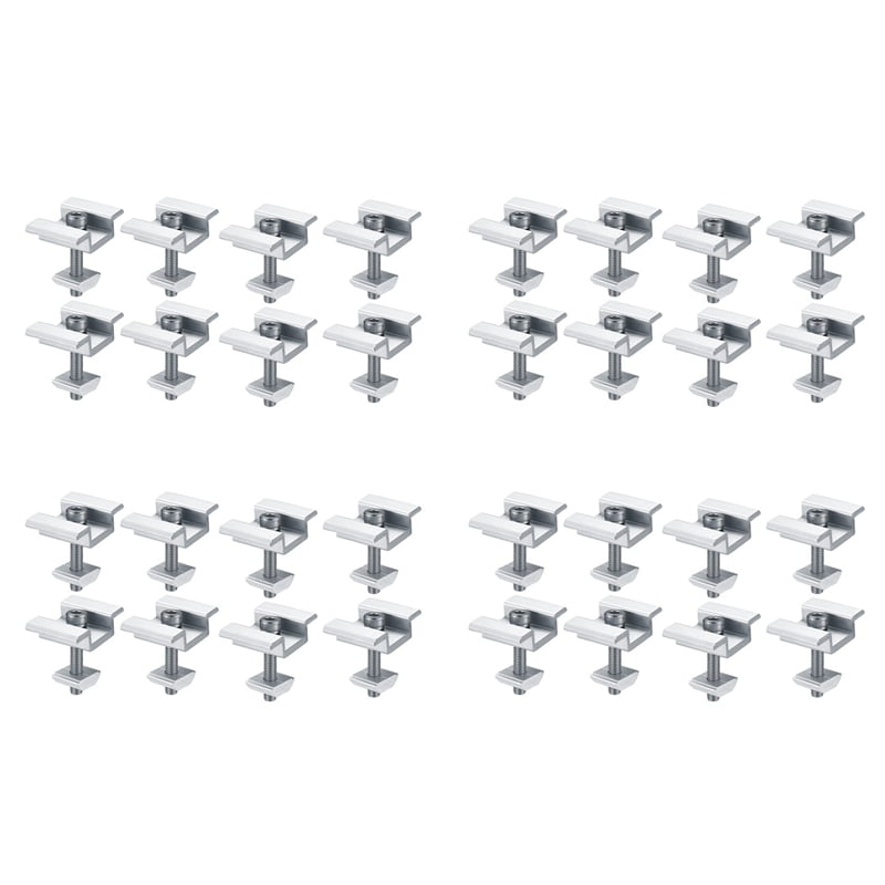 32Pack Solar Panel Mounting Brackets, Solar Panel End Clamps, Centre ...