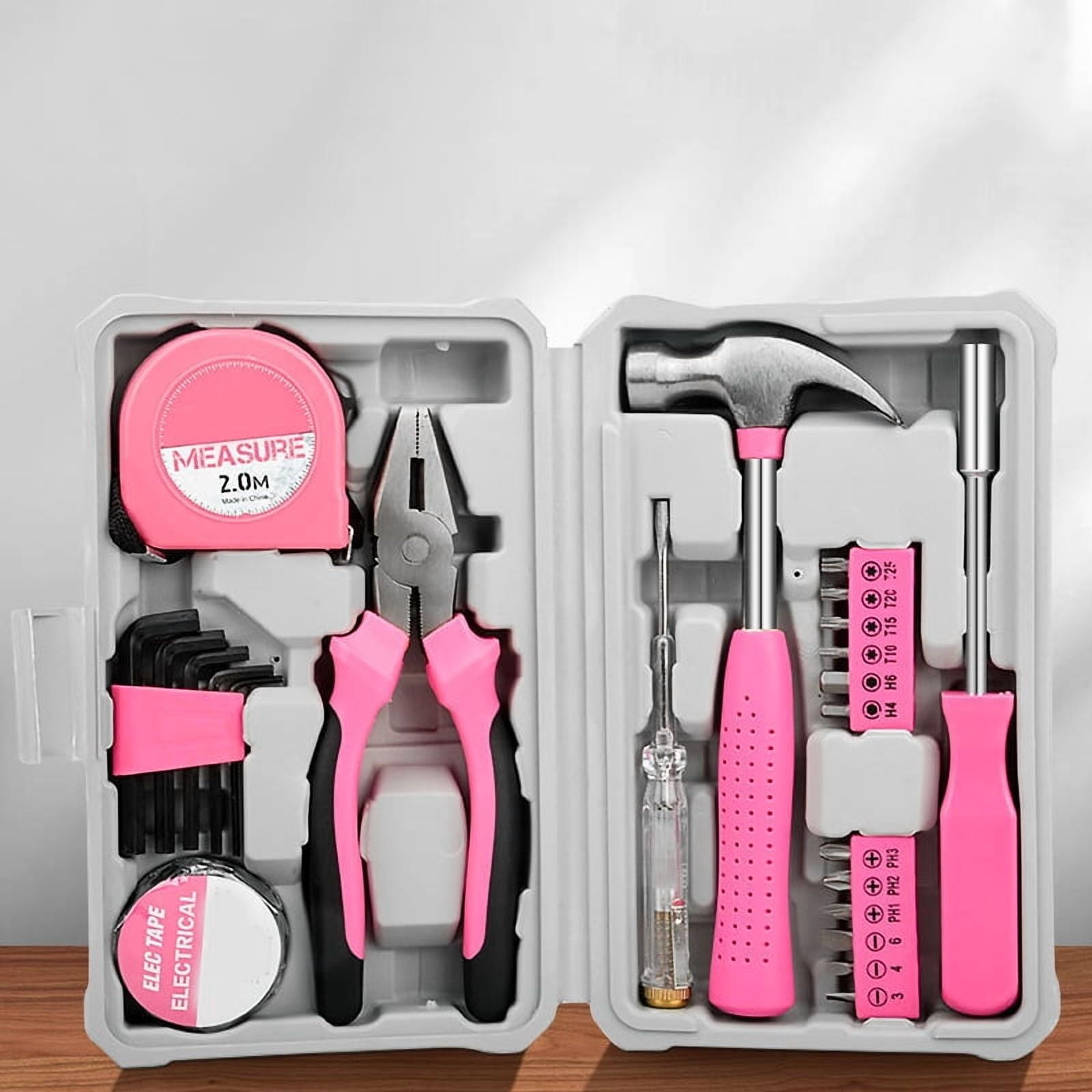 32Pc Household Tool Kit Set 2025, Multi-Purpose Pink Home Repair Tool ...