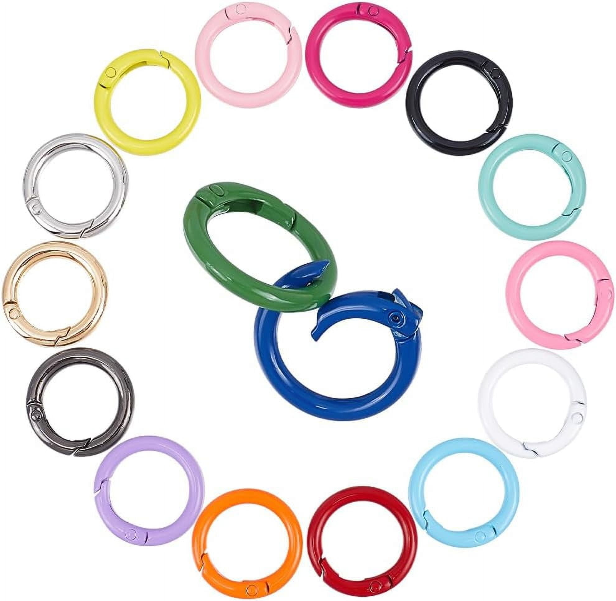 32Pcs 16 Color Spring O Rings 1 inch Small Round Snap Clip Spring Gate ...