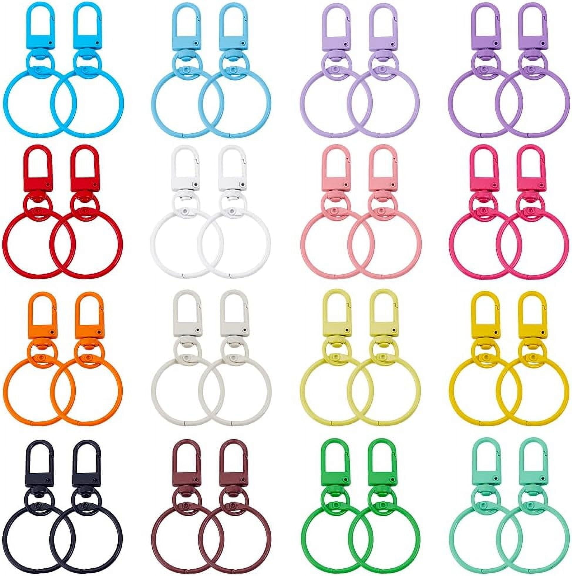 32Pcs 16 Colors Baking Paint Zinc Alloy with Iron Swivel Snap Clasps ...