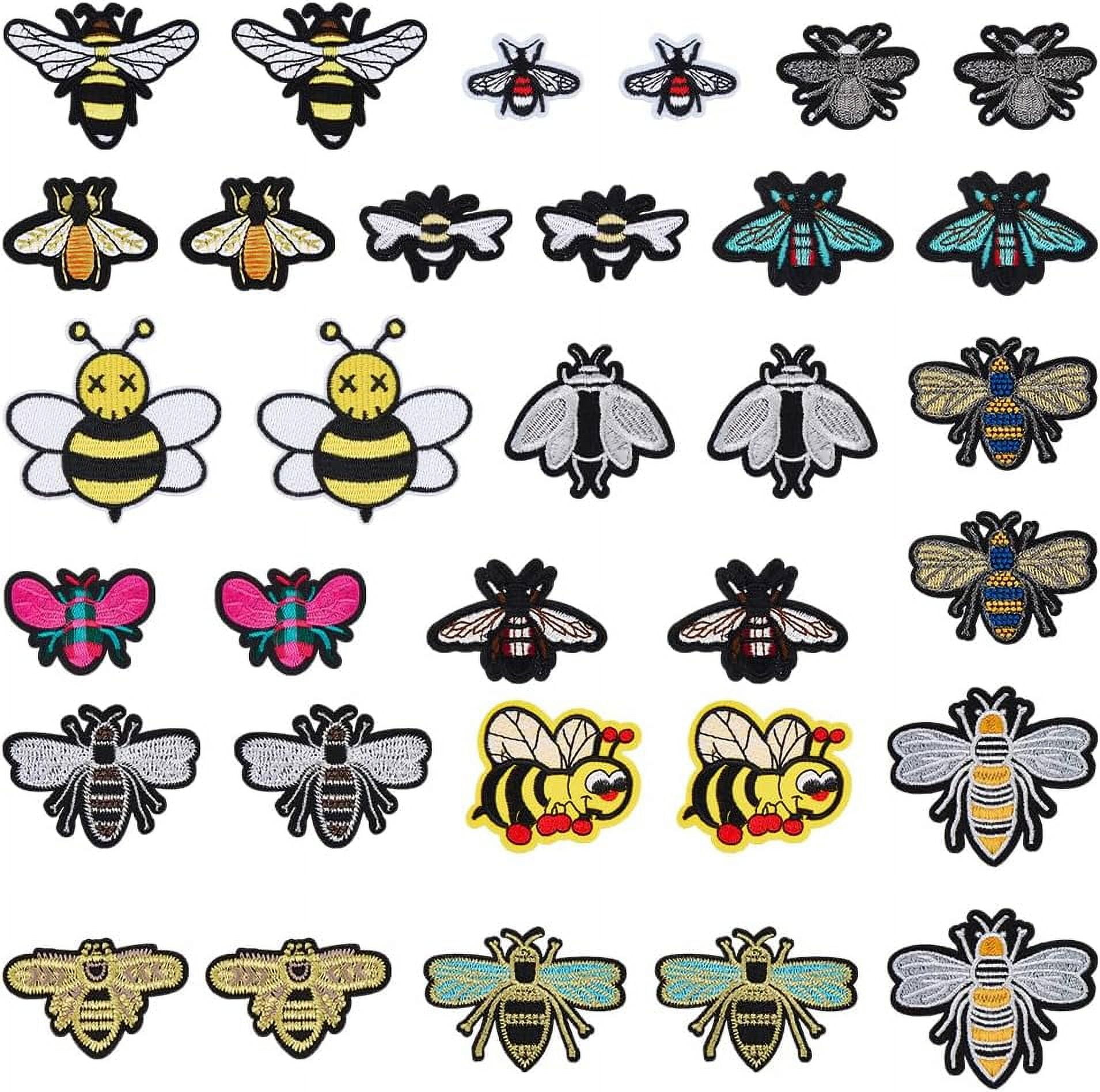 32Pcs 16 Style Cute Insect Patche Bees Appliques Patches Vintage Bees ...