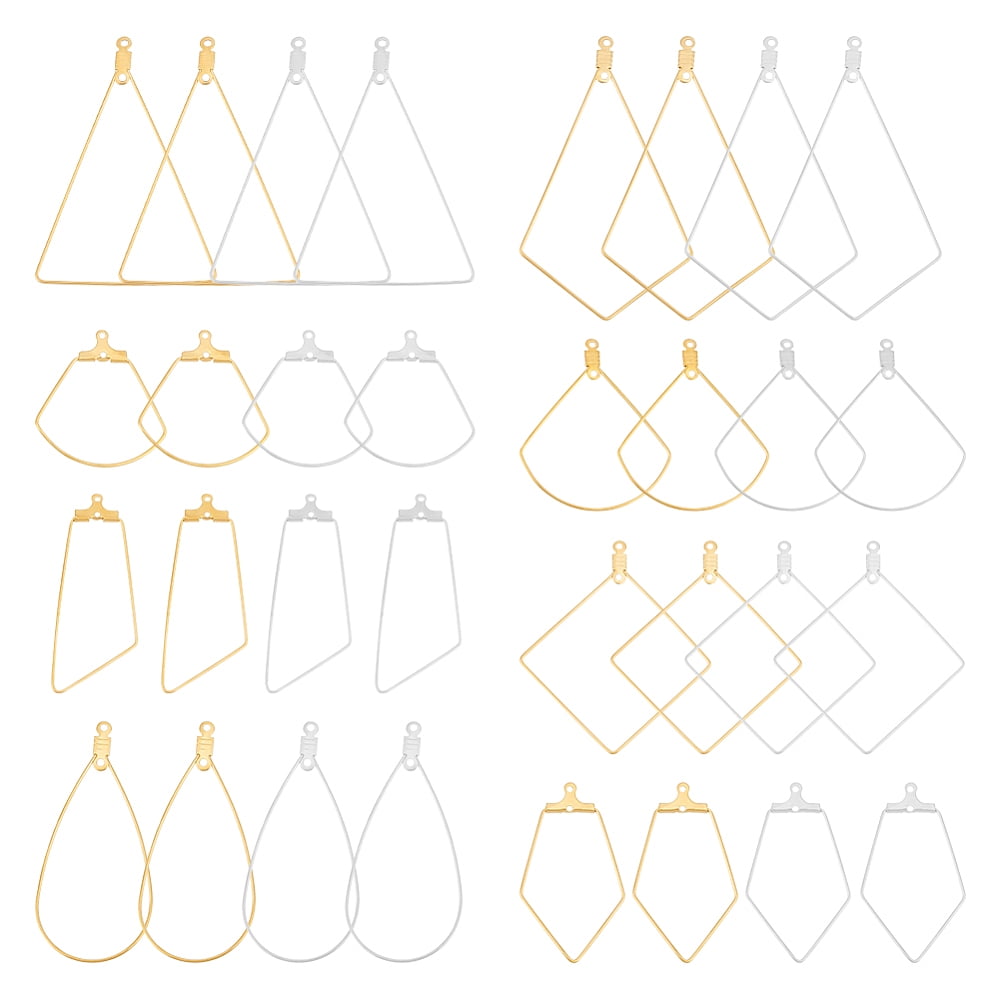 32Pcs 16 Style Teardrop Fan Kite Rhombus Triangle 304 Stainless Steel ...