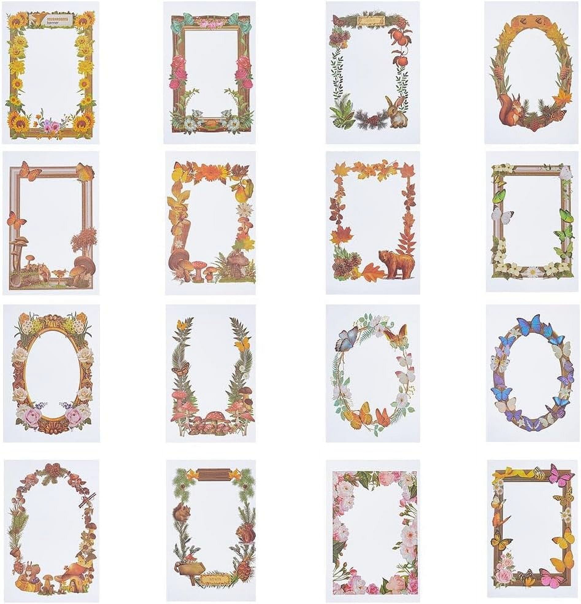 32Pcs 16 Styles Vintage Photo Frame Border Sticker Self-Adhesive ...