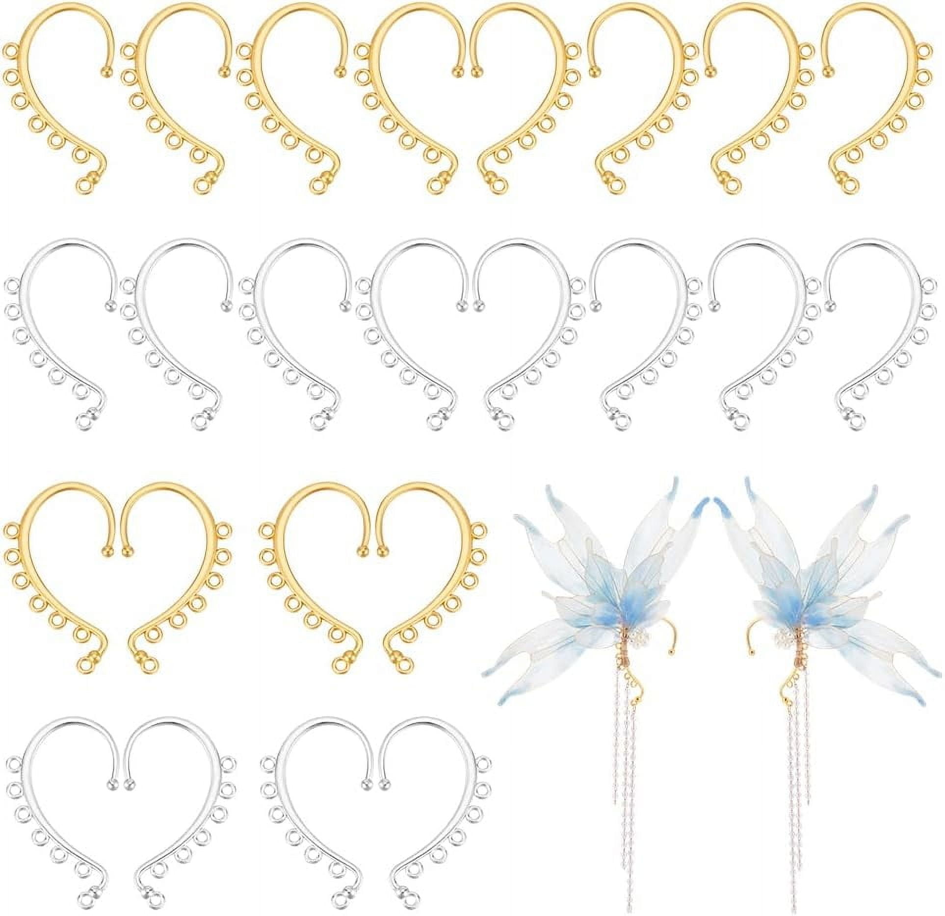 32Pcs 2 Colors DIY Ear Cuff Findings Dangling Ear Cuff Blanks Non ...