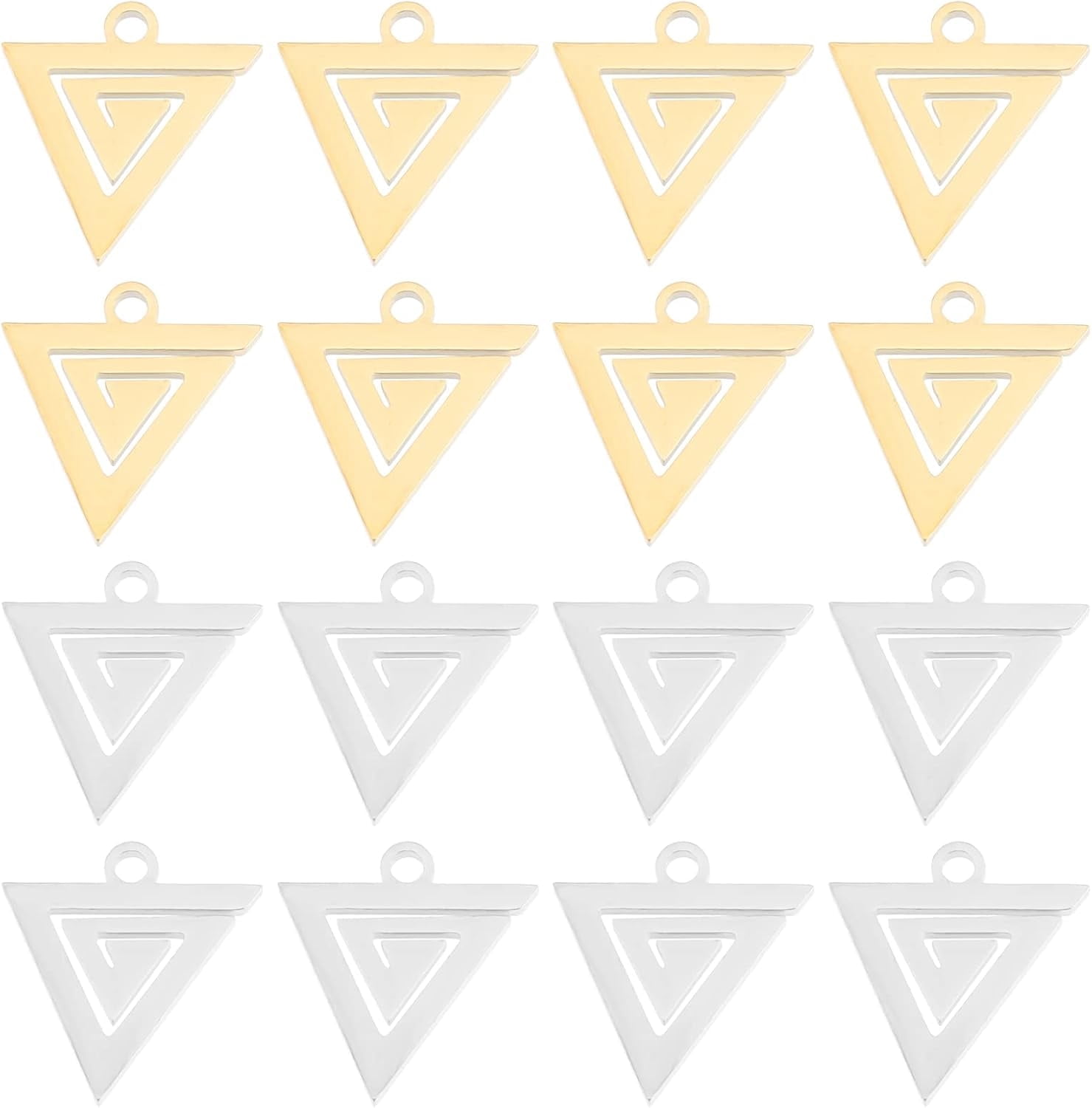 32Pcs 2 Colors Triangle Charm Hollow Maze Charm Geometric Charm ...
