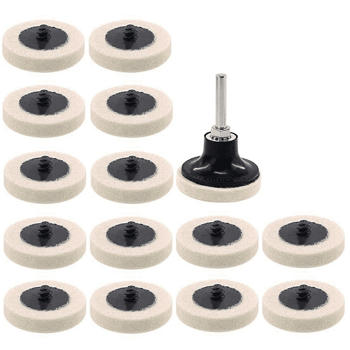 32Pcs 2 Inch Fabric Disc Polishing Buffing Pads Wheels Disc Holder with ...