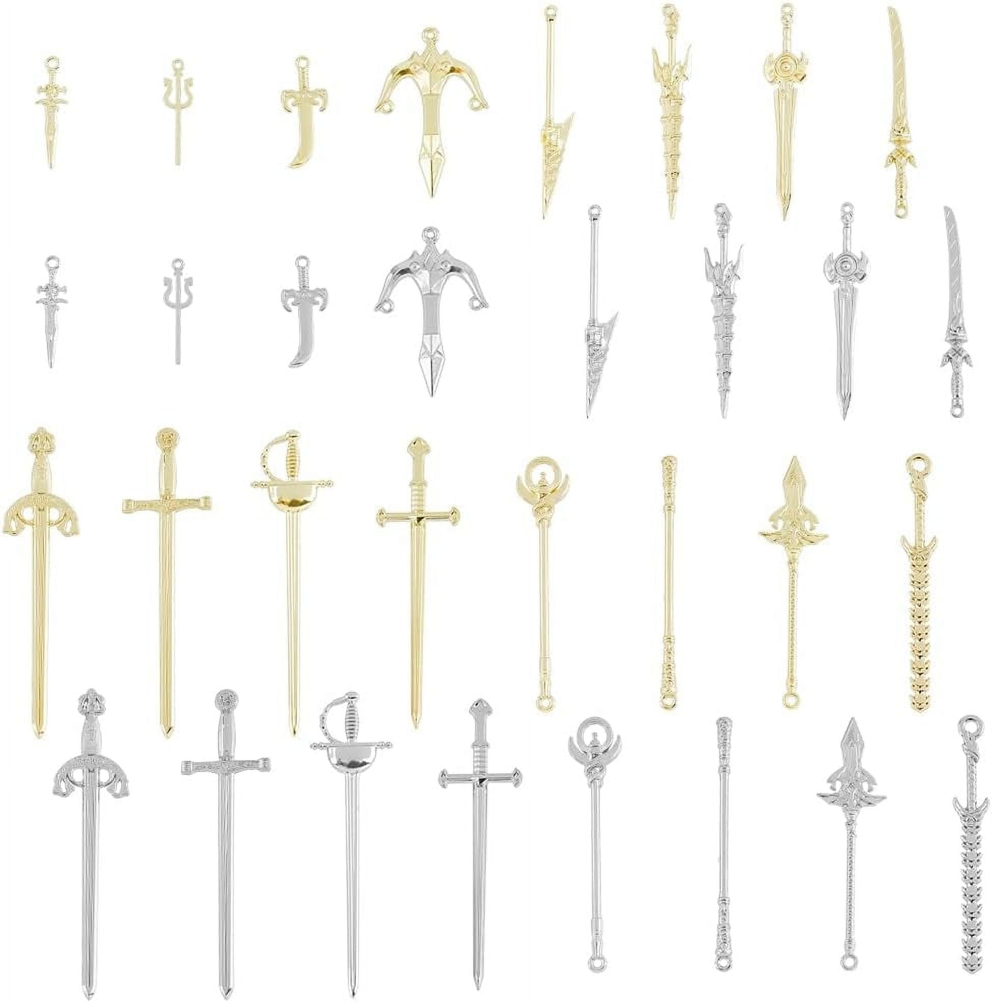 32Pcs 32 Style Swords Charms Bookmark Gothic Necklace Accessory Book ...