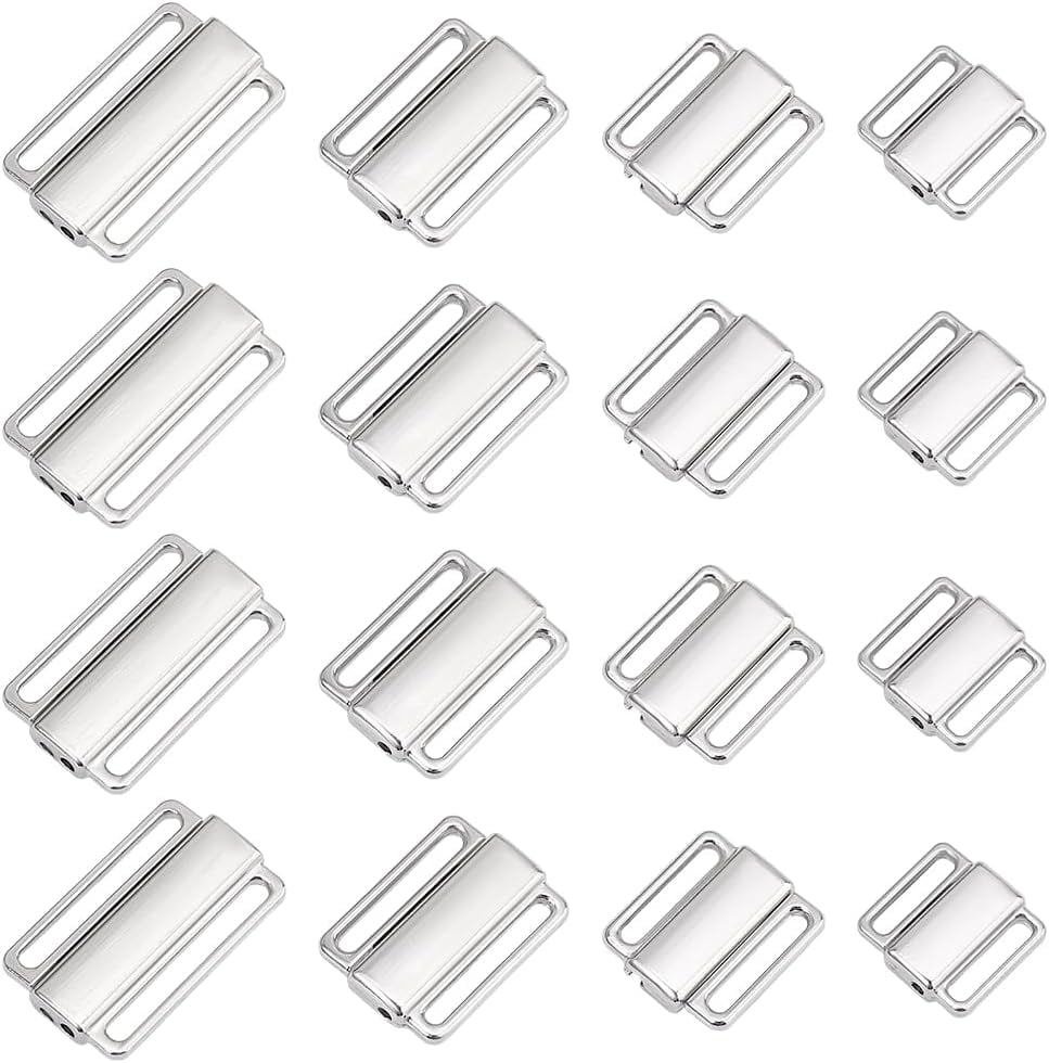 32Pcs 4 Sizes Metal Bra Strap Hooks Bikini Clips Bra Hooks Replacement ...