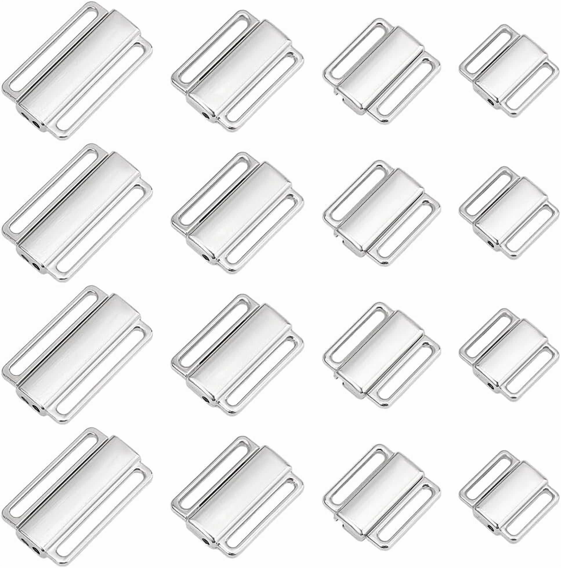 32Pcs 4 Sizes Metal Bra Strap Hooks Bikini Clips Bra Hooks Replacement ...