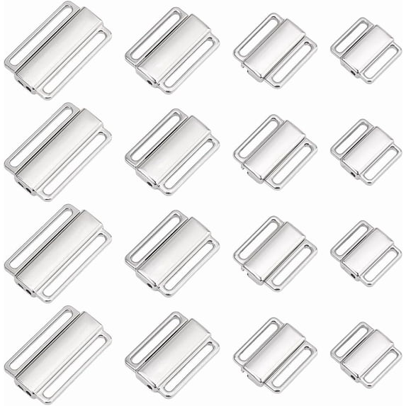 32Pcs 4 Sizes Metal Bra Strap Hooks Bikini Clips Bra Hooks Replacement ...