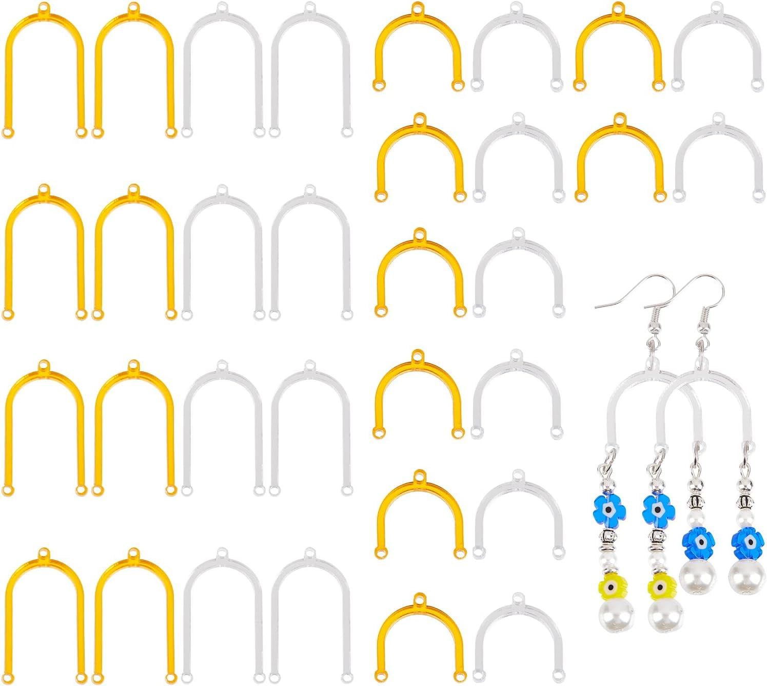 32Pcs 4 Style Chandelier Component Links Acrylic Earring Connectors ...