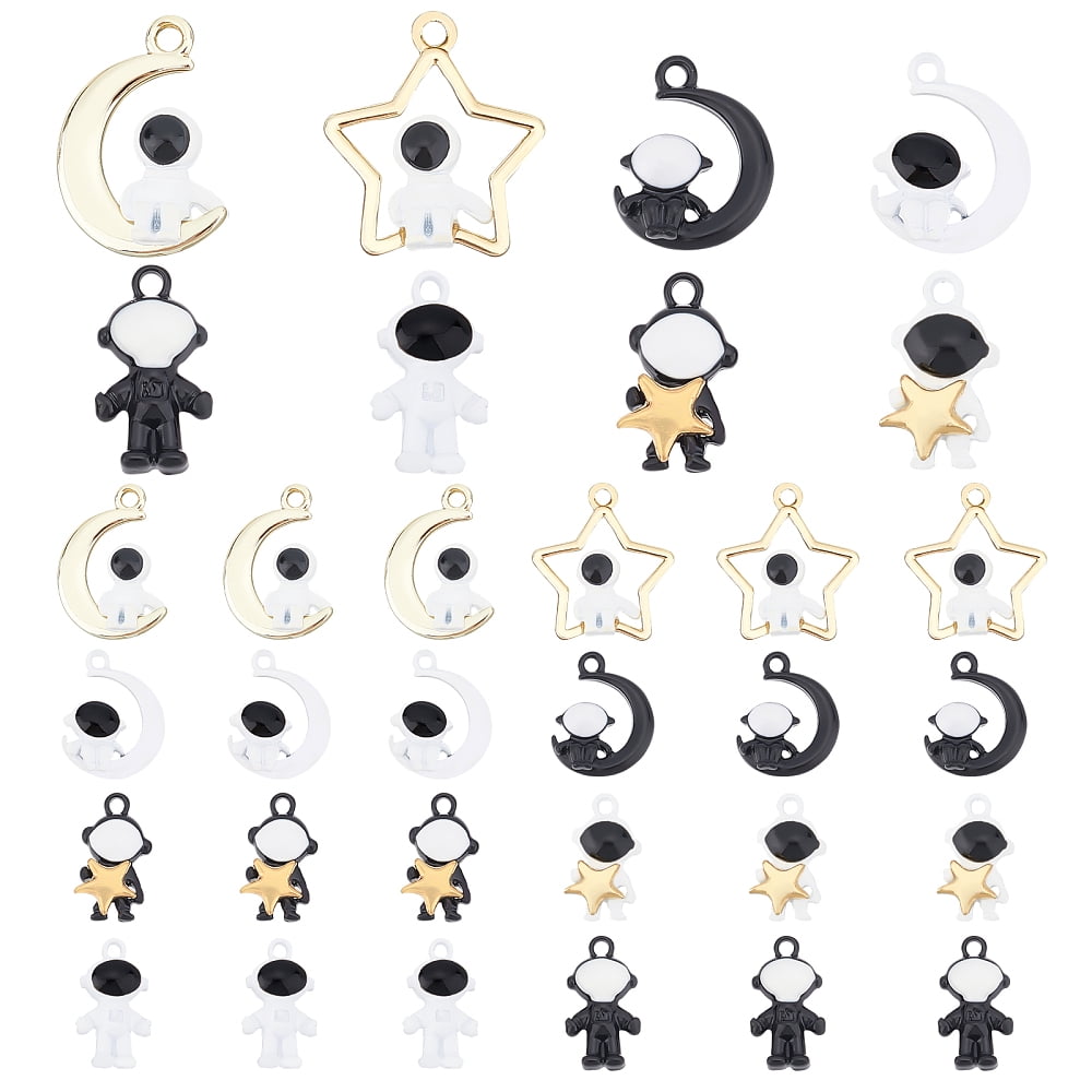 32Pcs 8 Style Alloy Enamel Pendants Baking Paint Alloy Pendants Light ...