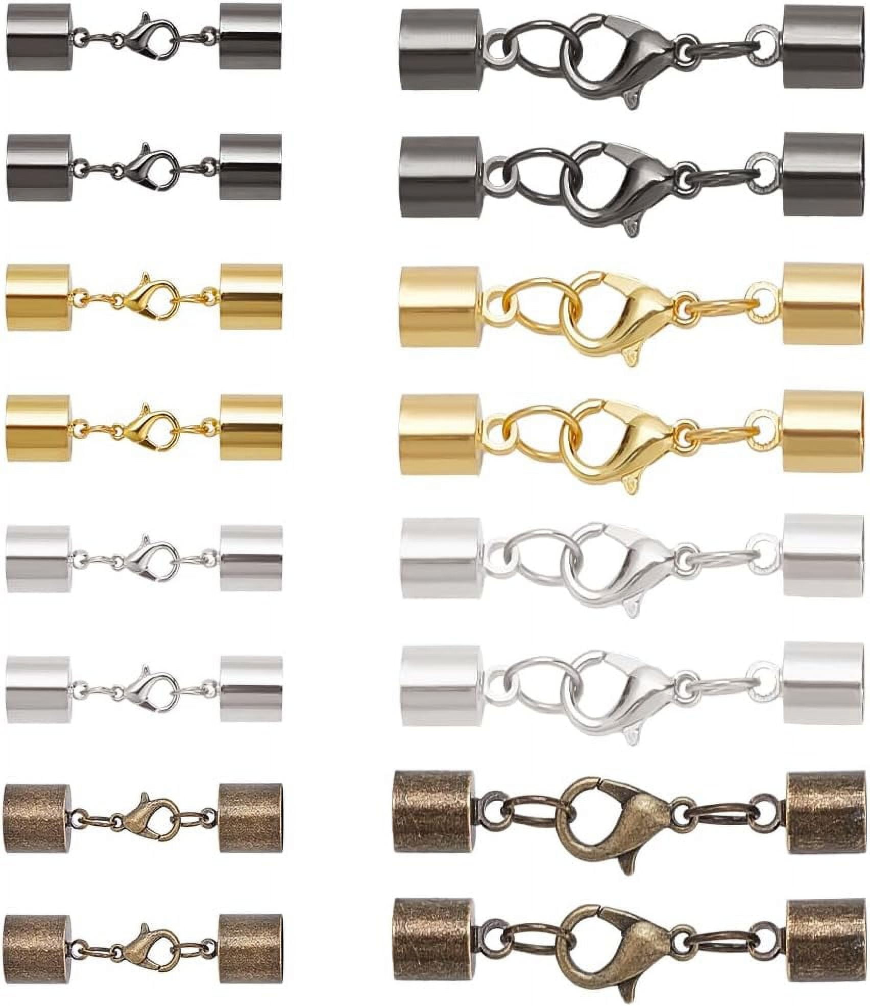 32Pcs 8 Style Zinc Alloy Lobster Claw Clasps with Double Brass Cord ...
